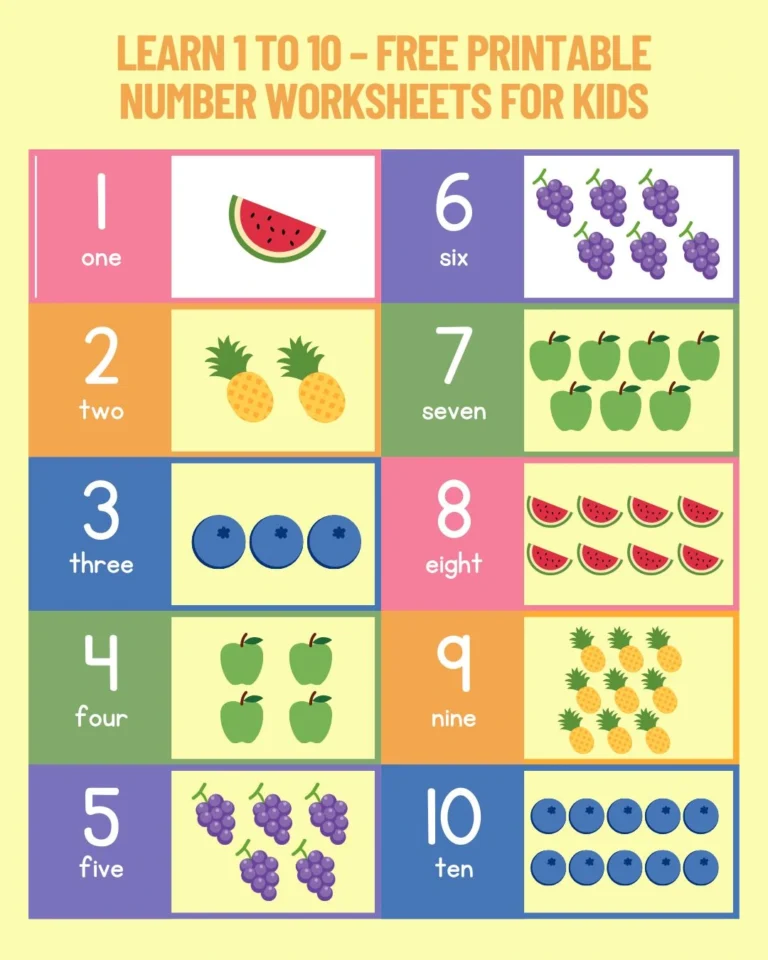 LKG Numbers and Counting Worksheets